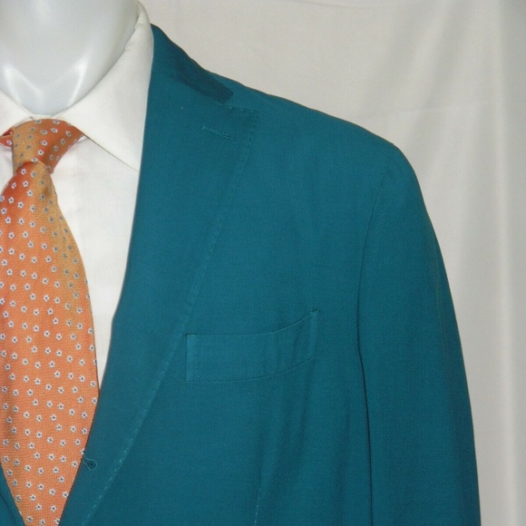 Boglioli | Suits & Blazers | Boglioli Lightweight Solid Turquoise Three ...